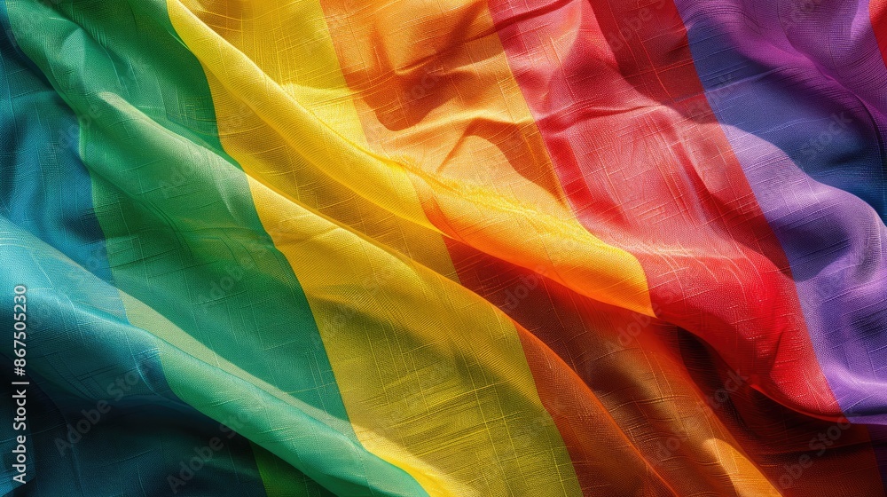 Colorful LGBT rainbow flag as a symbol of love, acceptance, and ...