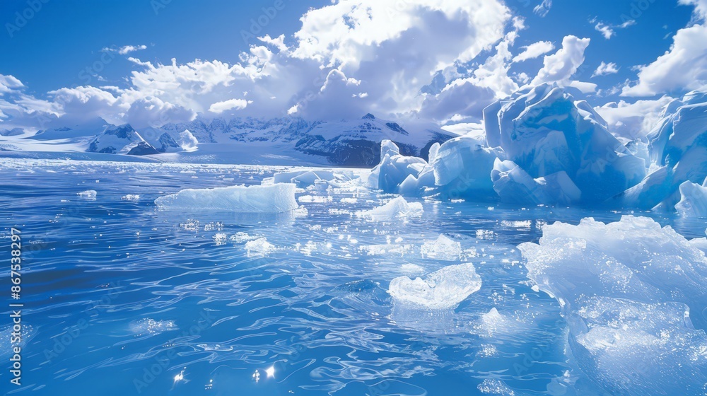 Water in its frozen form, such as glaciers and icebergs, holds ancient ...