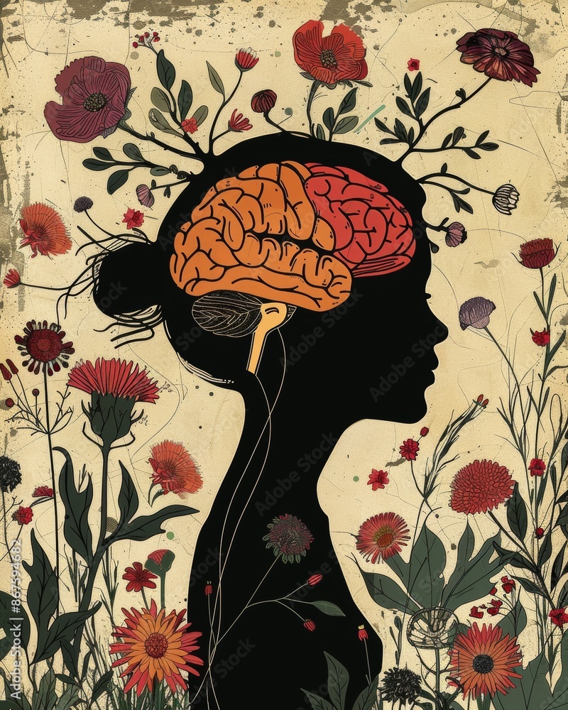 silhouette of woman head profile popular psychology with the symbolism ...