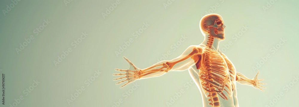 2. Create an educational diagram showing the highlighted bones of a man ...