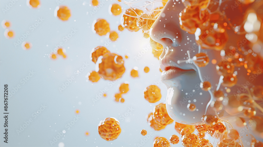 High-resolution image illustrating the integration of vitamin C ...