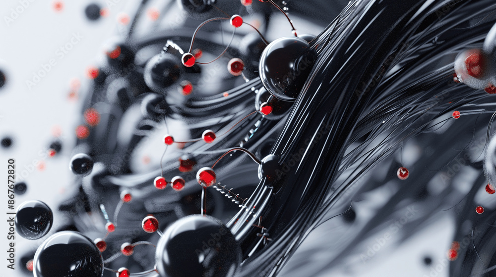 Detailed 3D scientific model presenting the structure of black hair ...