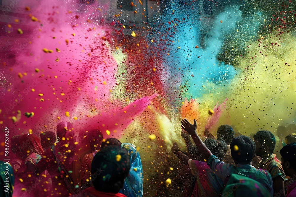 Happy Holi celebration ,Indian Festival of Colours Stock Photo | Adobe ...