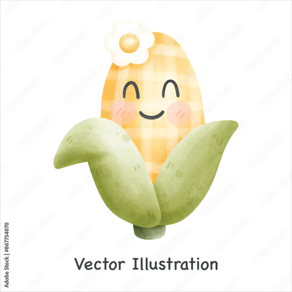 Cartoon sweet corn vector illustration isolated on white background ...