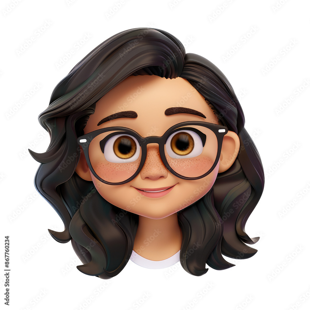 Beautiful woman memoji, emoji icon 3d render isolated on white ...