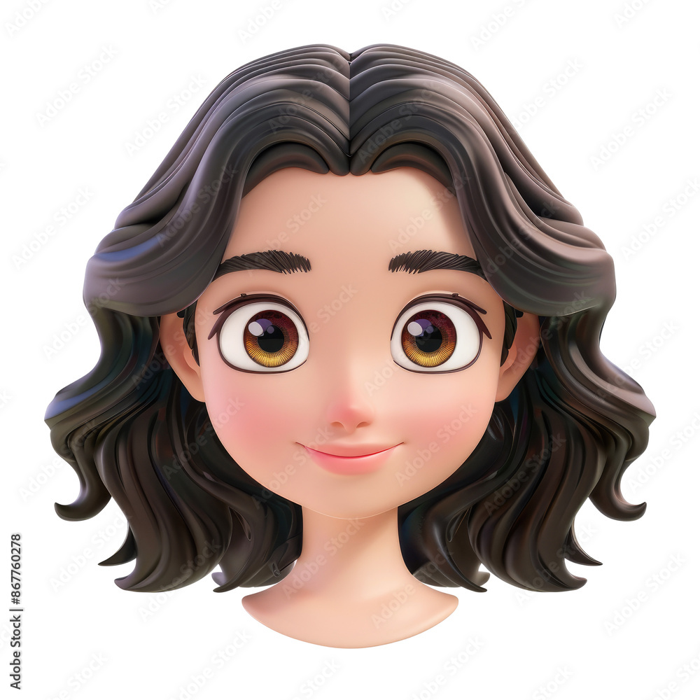 Beautiful woman memoji, emoji icon 3d render isolated on white ...