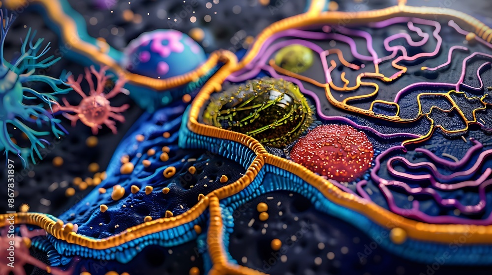 Visual aid on the functions of cell organelles with diagrams showing ...