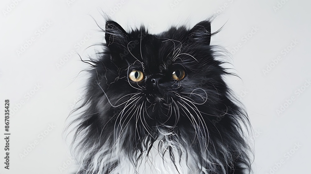 Educational chart on the Persian Cat Felis catus showcasing its origins ...