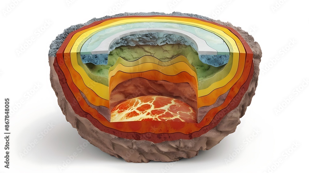 Comparison chart of the different layers of the Earth including the ...