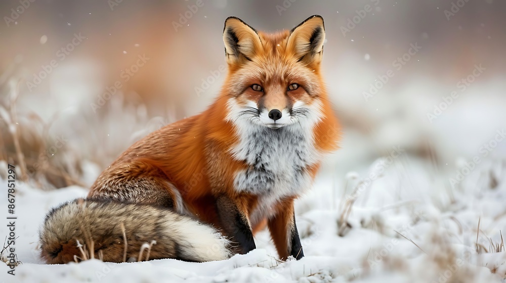 Visual resource Red Fox Vulpes vulpes showcasing its intense gaze ...