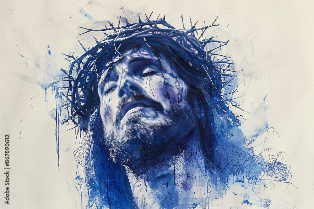 Ilustración de Stock sketch drawing of Jesus dies on the Cross. The ...