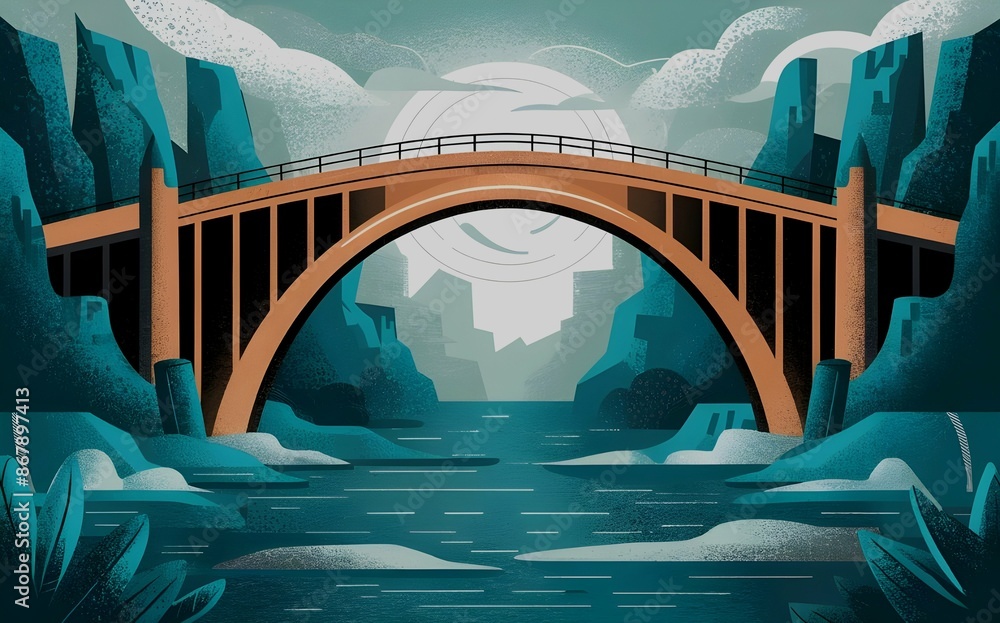 Fotografie An arch bridge is a bridge shaped as an upward convex curved ...