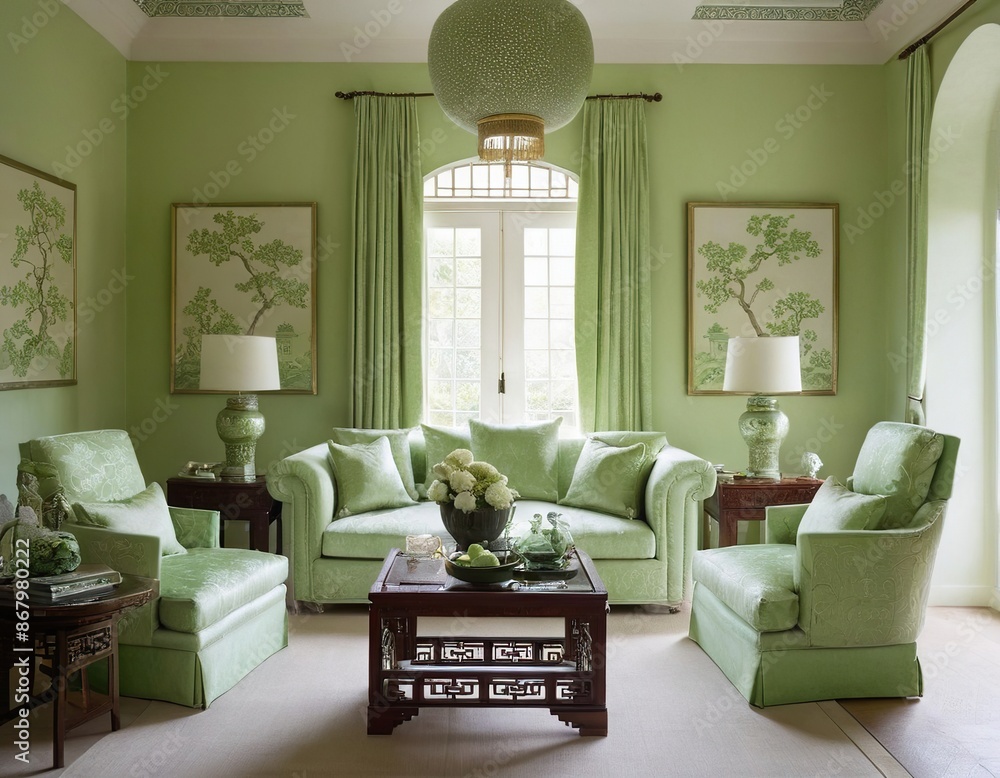 Reading nook in traditional Chinese bungalow all white, with light ...