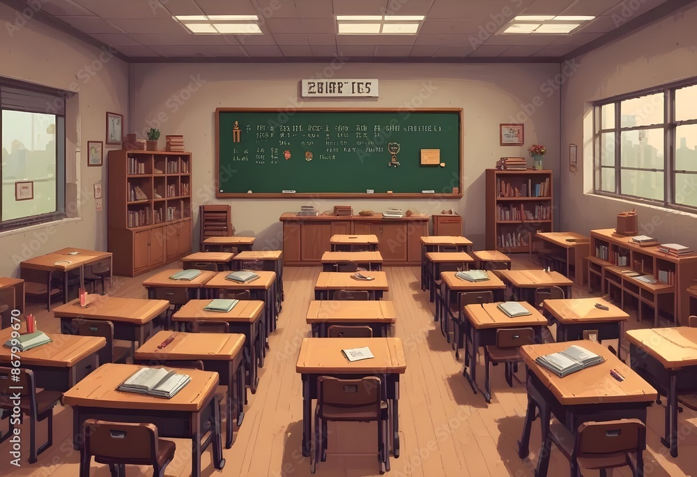 classroom pixel art Stock Illustration | Adobe Stock