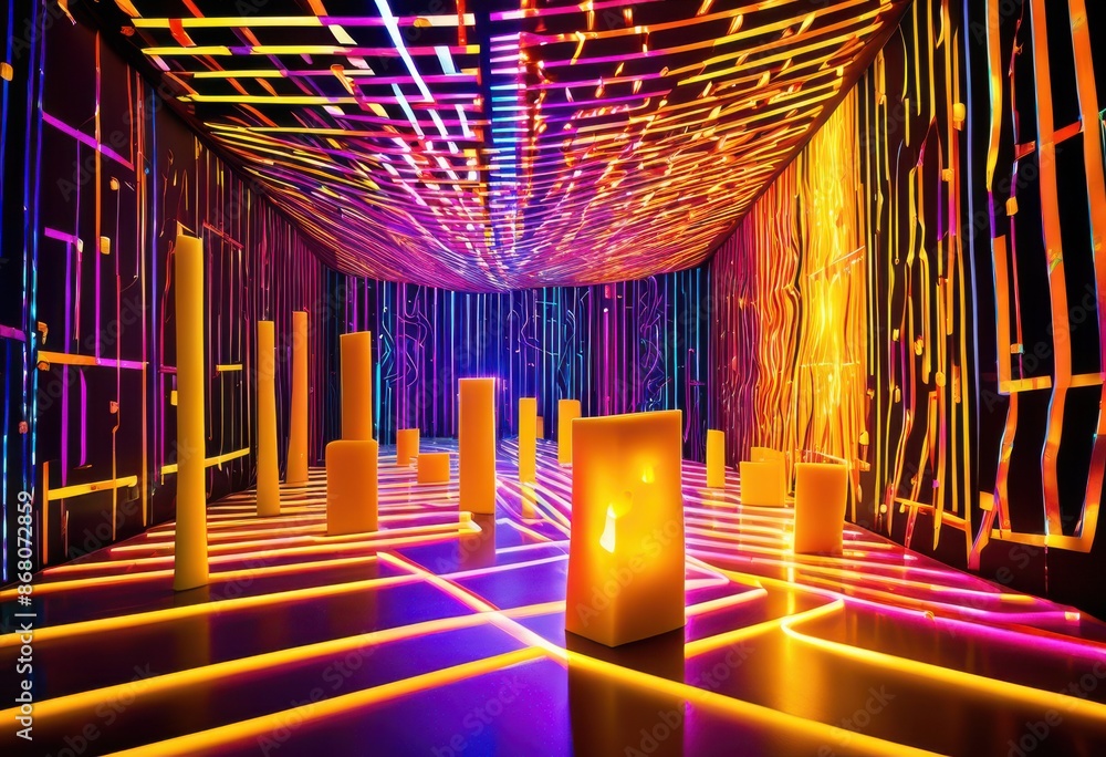 cheese sticks illuminated laser beams maze fun food entertainment ...