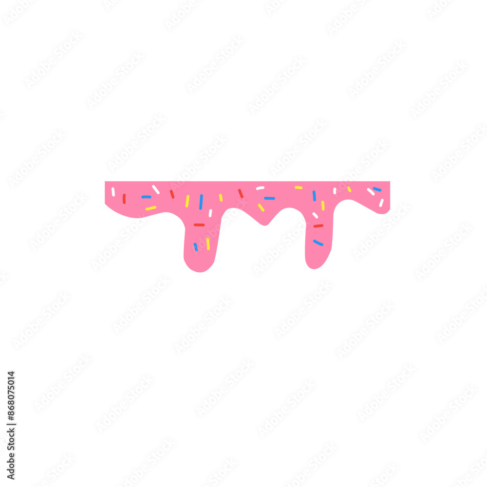 Melted Ice Cream Frame Border with colorful sprinkles Stock Vector ...