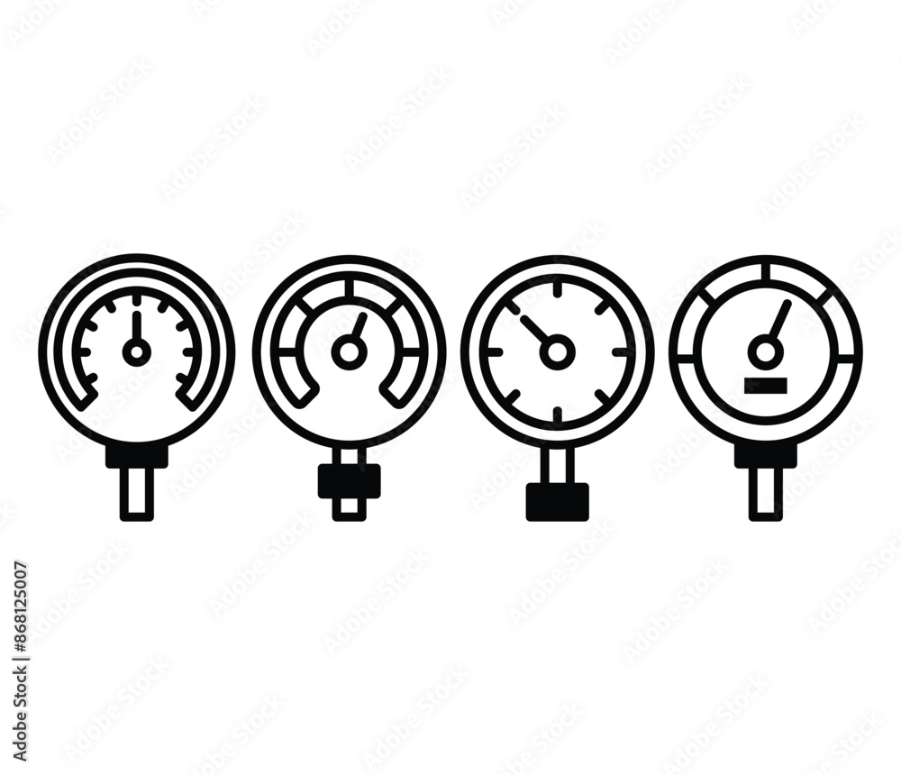 manometer measure air gauge icon symbol sign vector design black white color simple modern ...