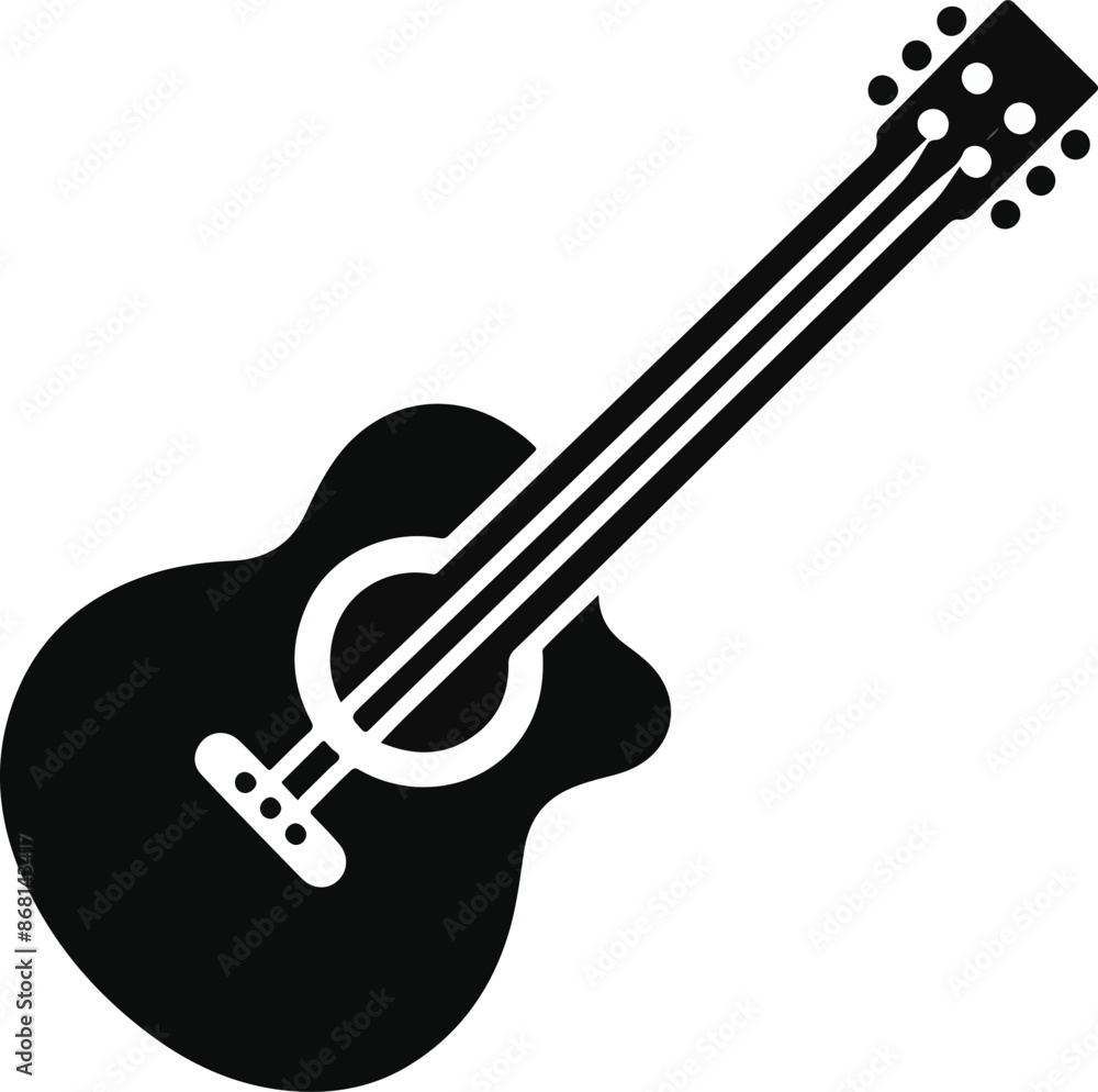 Hand drawn Simple vector guiter illustration with white background ...