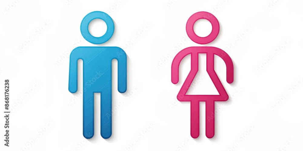 Gender-neutral pictogram of a male and female figure, gender, diversity ...
