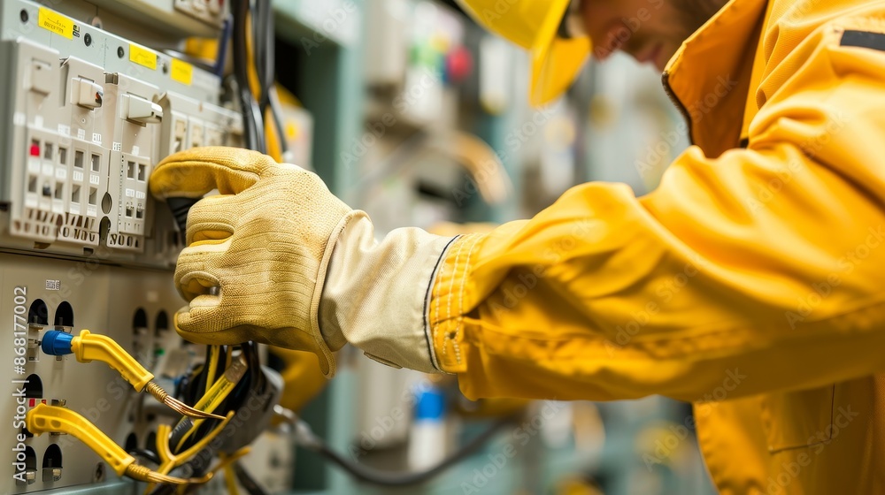 Visual safety guidelines for electricians depicted in signs for ...