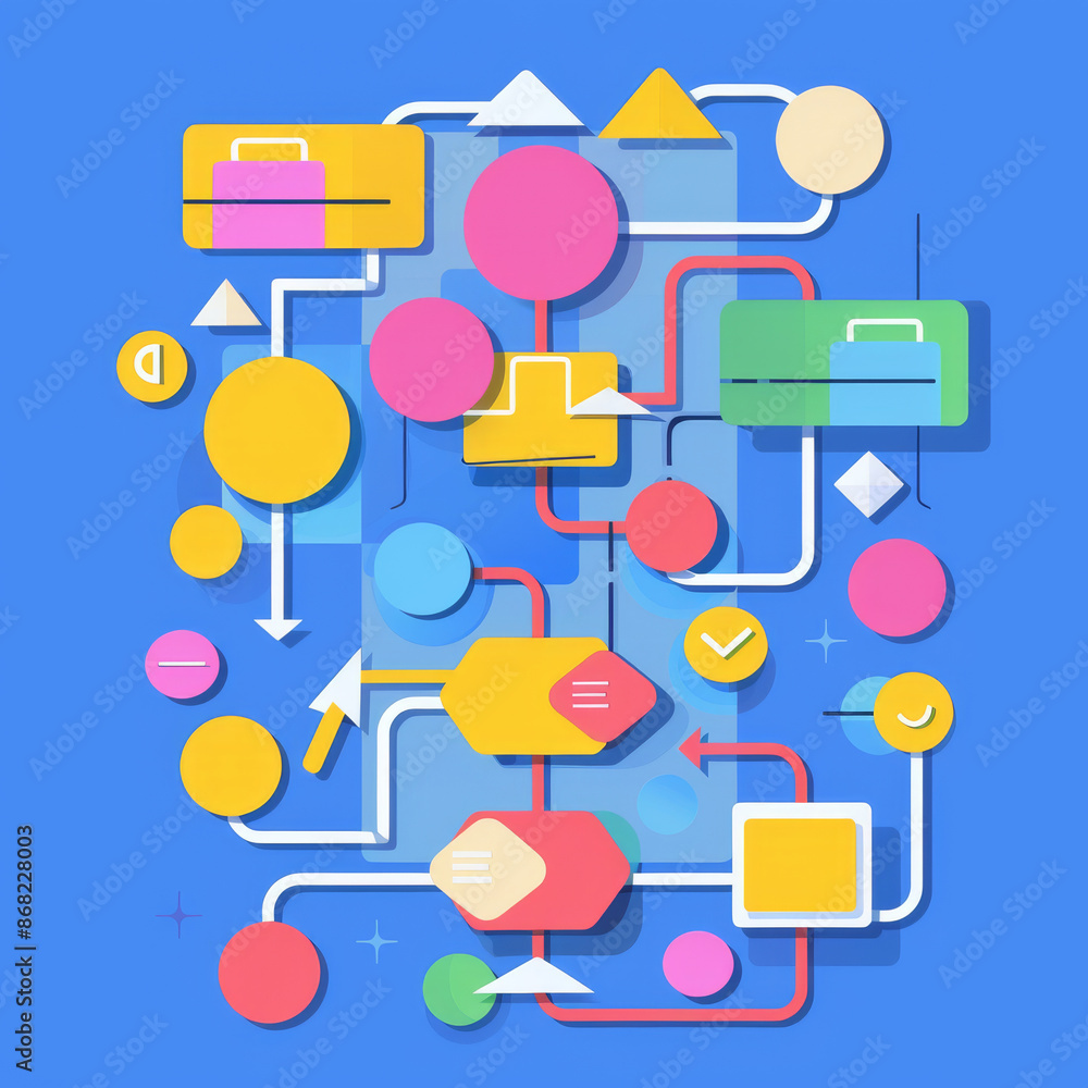 Infographic Flowchart Workflow Diagram And Organization Chart Illustrated In Vector Format
