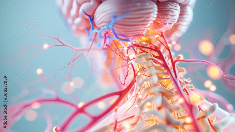 Reflex arc anatomy with nerve pathways, nervous system, detailed ...