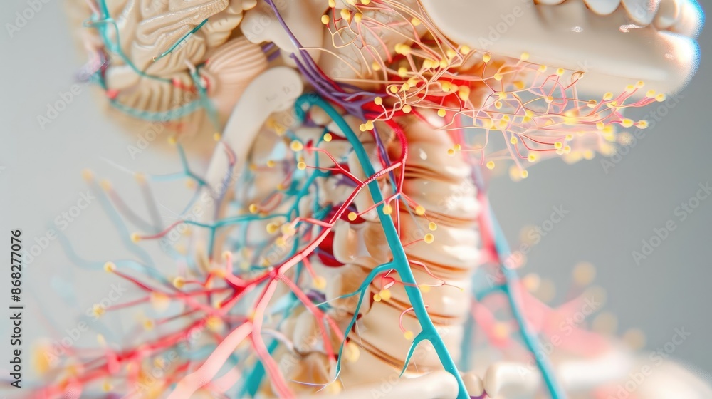 Reflex arc anatomy with nerve pathways, nervous system, detailed ...