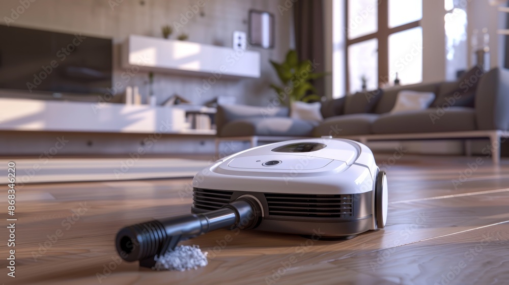 High-Tech Vacuum Cleaner: Effortlessly Gliding Over Hardwood Floors in ...
