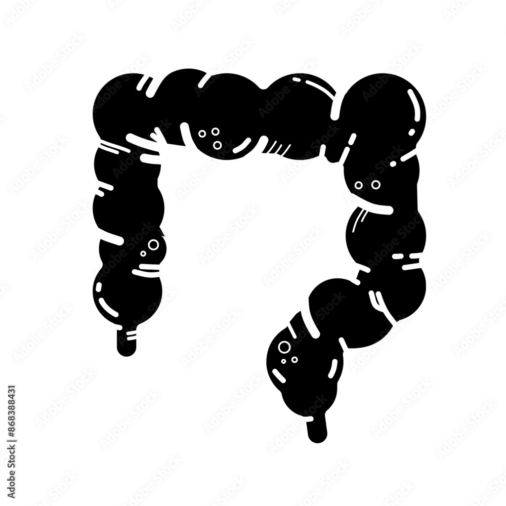 human intestines, large intestine, excretory system - vector icon Stock ...