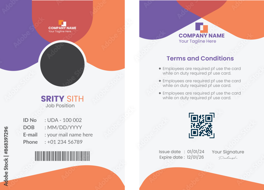 Vector de Stock Modern and creative Office id card design bundle | ID ...