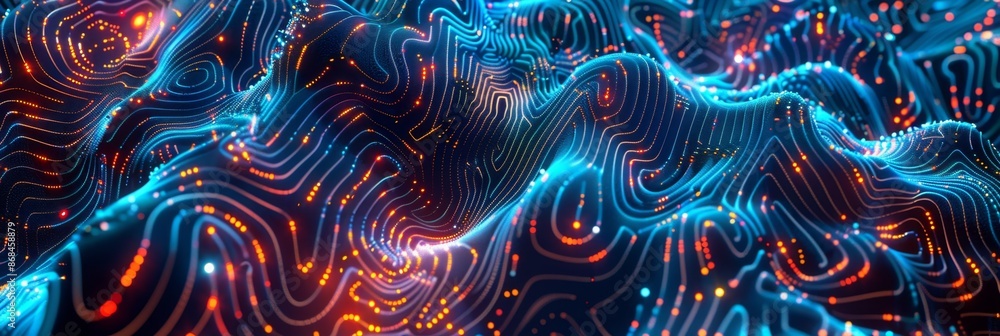 Artificial Intelligence, a vibrant abstract neural network pattern with ...