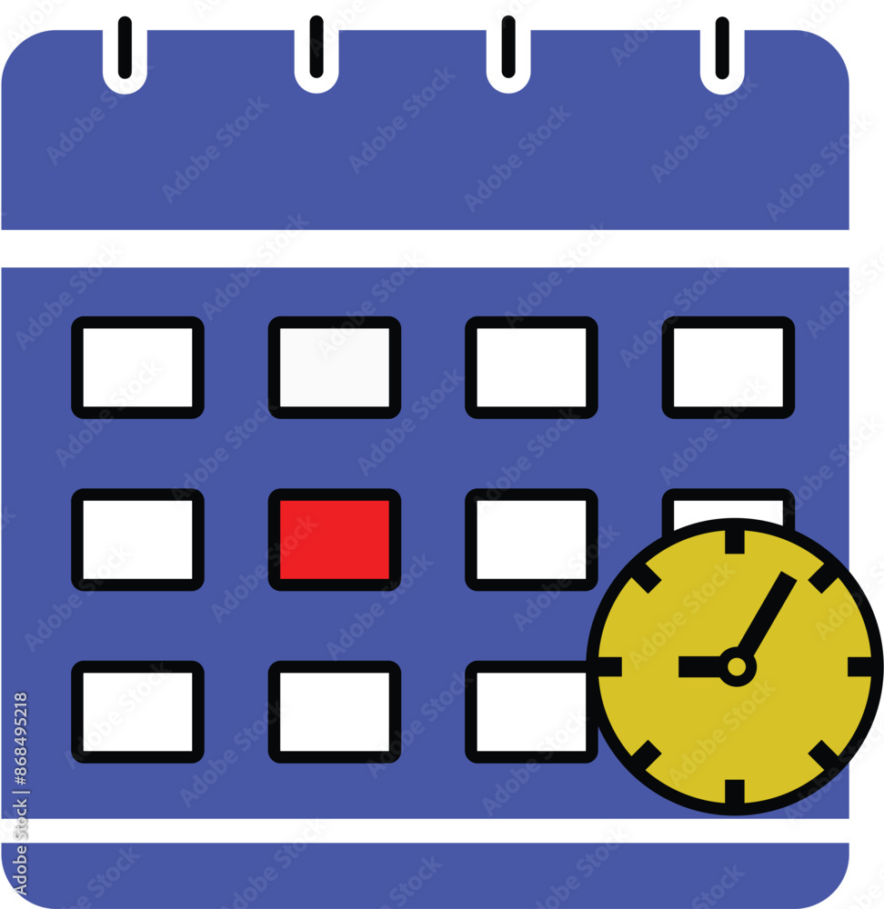 Calendar and clock icon , Schedule, appointment, organizer, timesheet ...
