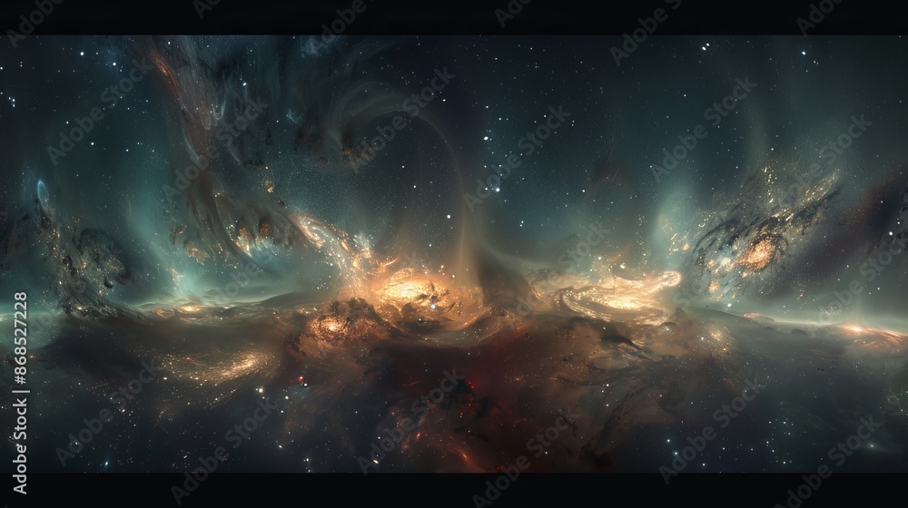 High-Definition 360° Equirectangular Projection Space Background with ...