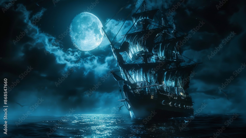 Foto de Stock Flying Dutchman pirate ship. Sailing pirate ship on the ... Foto de Stock Flying Dutchman pirate ship. Sailing pirate ship on the ...