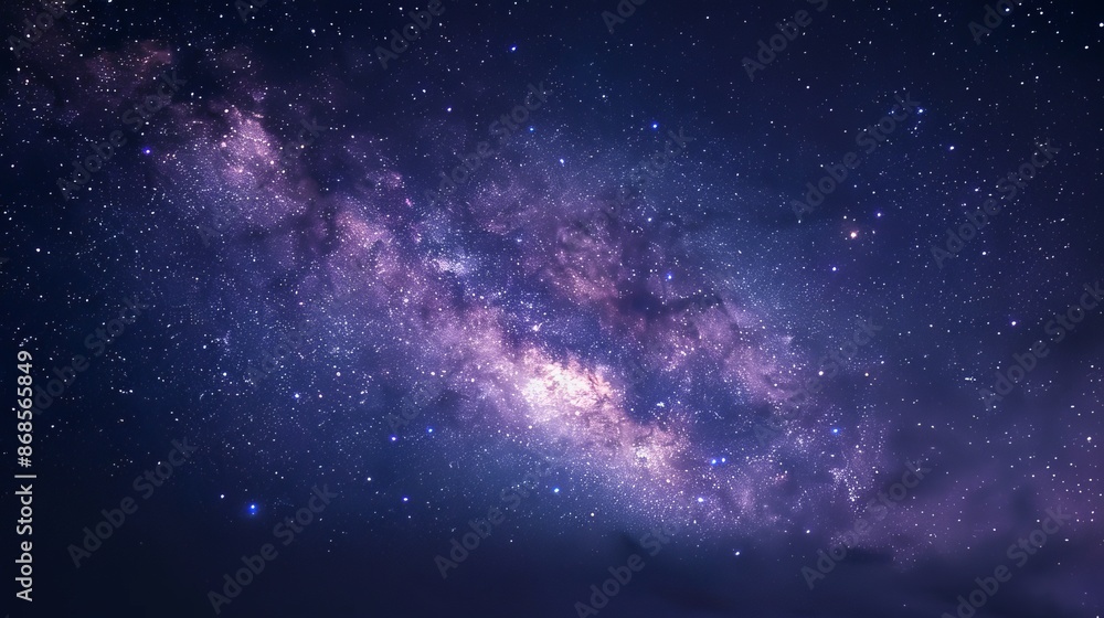 Panoramic View of Milky Way Galaxy Against Night Sky, Stunning Long ...