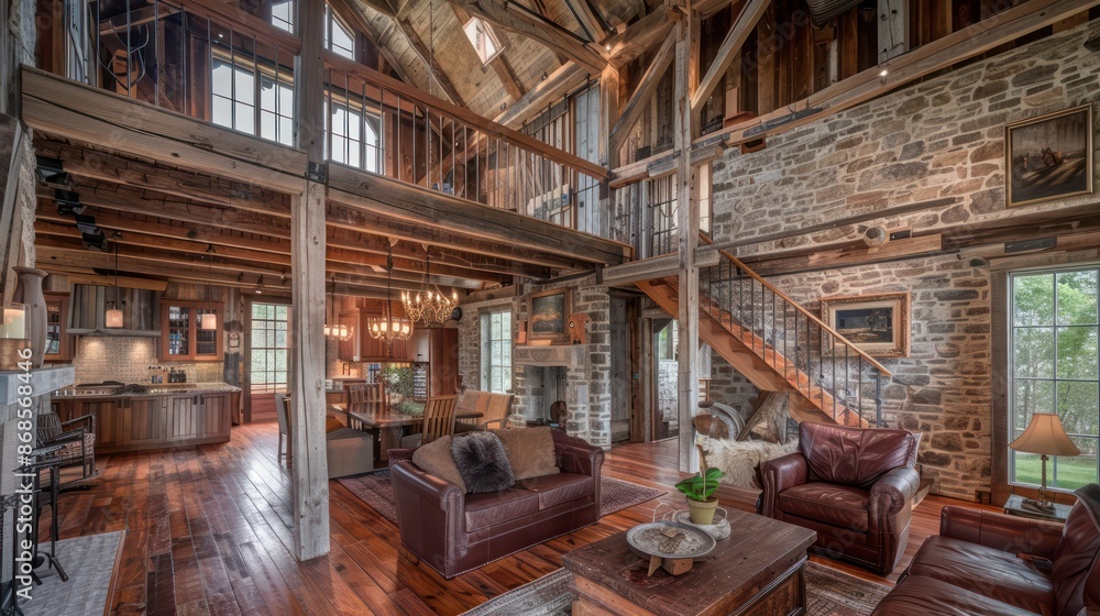 Rustic barn converted into a home with original, aged wood cladding ...