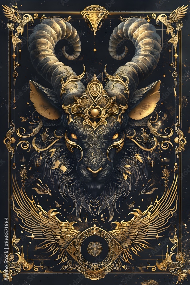 Majestic Gold-Embellished Mythical Creature on Fantasy Legendary Card ...