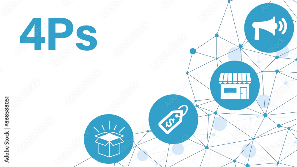 4Ps Model of marketing mix infographic presentation template with icons ...