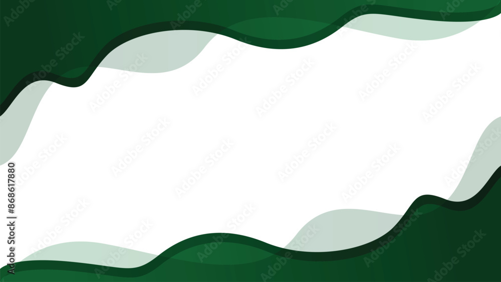 Abstract green wave border background. Modern abstract green wave ...