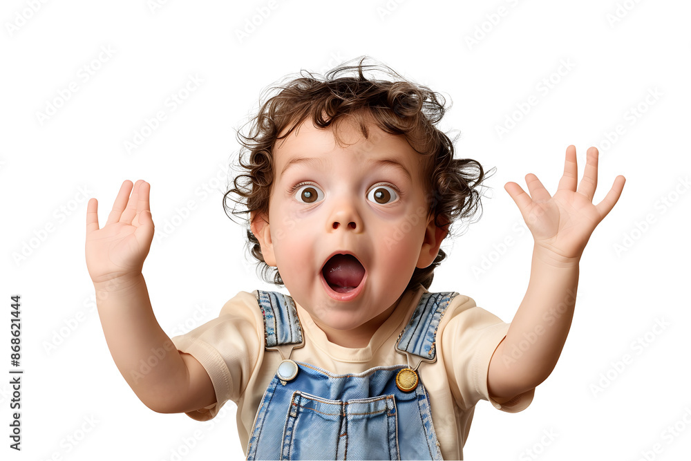 surprised happy cute baby, png file of isolated cutout object on ...