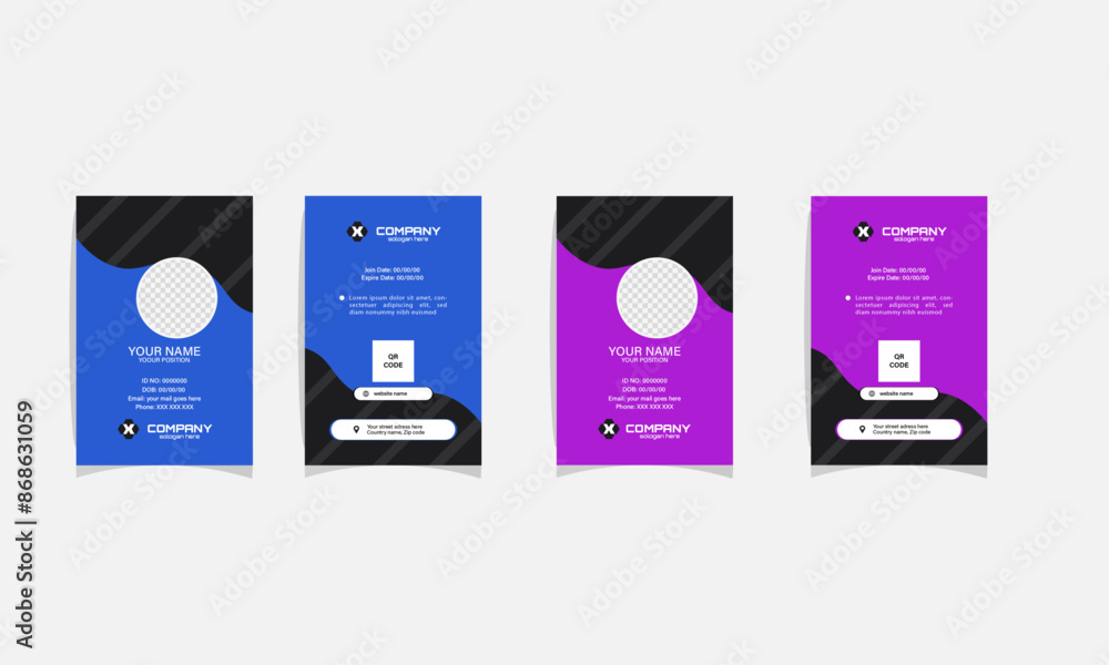 Creative id card design for your company employee. Vector id card ...