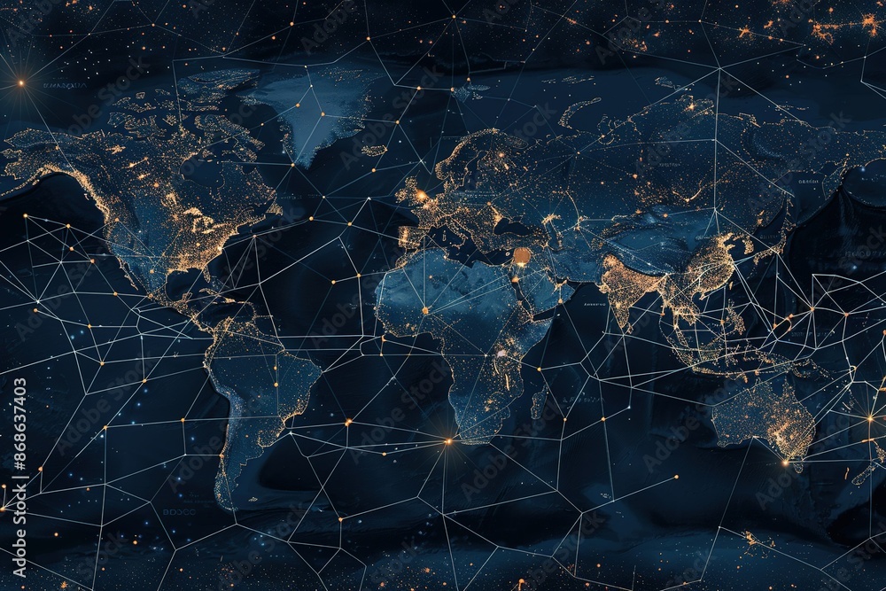 Seamless Pattern Flat Illustration Style World Map Global Connectivity Concept With Worldwide