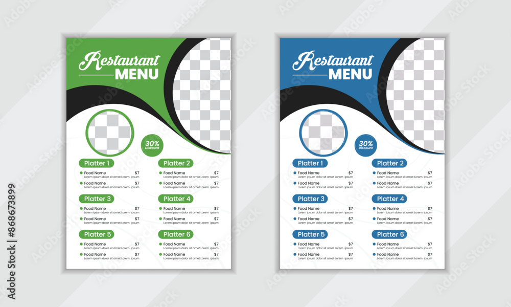 เวกเตอร์ Stock Restaurant menu design template layout clean vactor menu ...