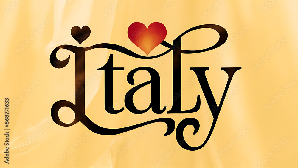 A stunning typography design featuring the word 'Italy' in an artistic ...
