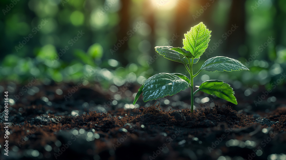 Reforestation, tree planting to restore the ecosystem, anti ...