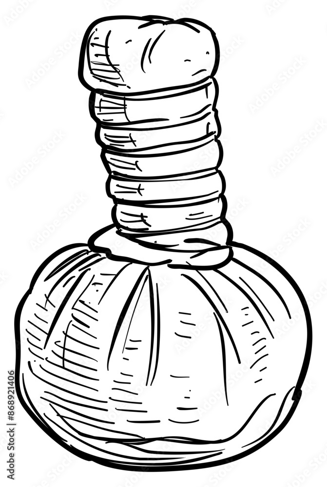 compress ball herb handdrawn illustration Stock Vector | Adobe Stock