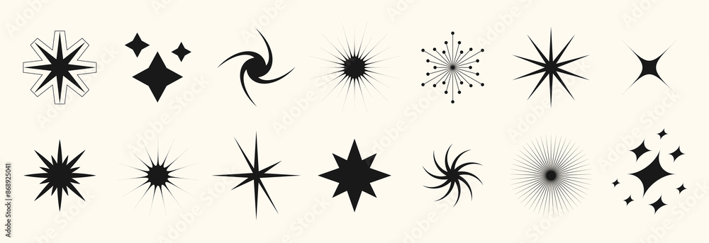 Vektor Blinking stars, sparks and sparkles set. Shining twinkle ...