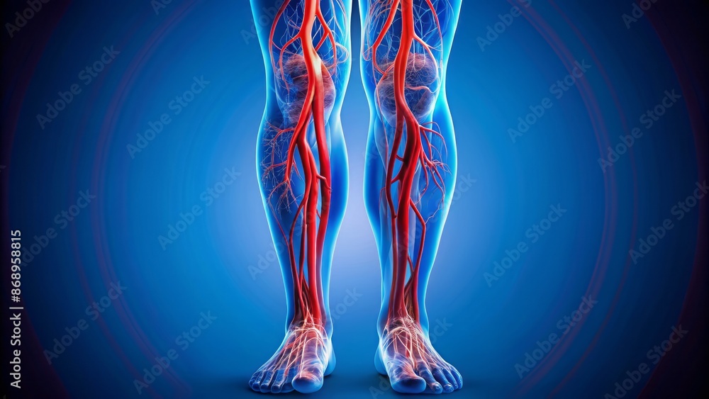 Ilustración de Stock Anatomical illustration of the leg's deep vein ...
