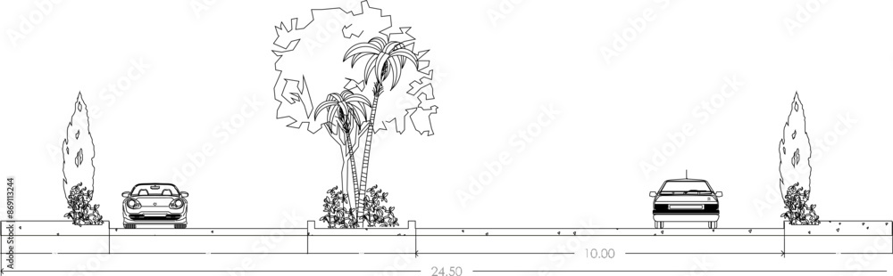 Vector sketch illustration of architectural engineering drawing design ...