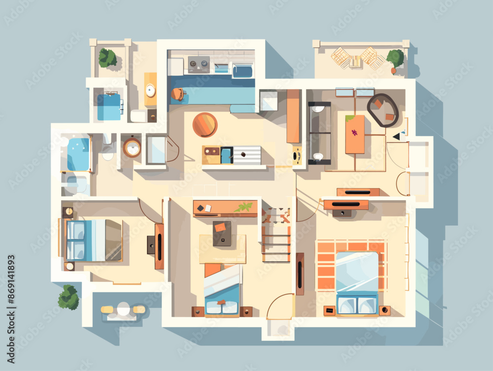Blueprint and Floor Plan: A Detailed Architectural Plan for a Modern ...